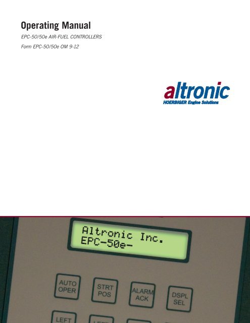 EPC-50/50e Operating Manual - Altronic Inc.