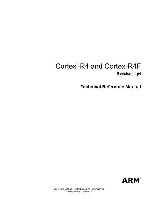 Cortex -R4 and Cortex-R4F - ARM Information Center
