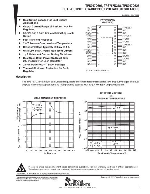 Dual-Output Low-Dropout Voltage Regulator