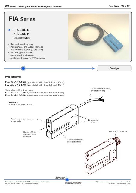 FIA Series - Sensor Instruments