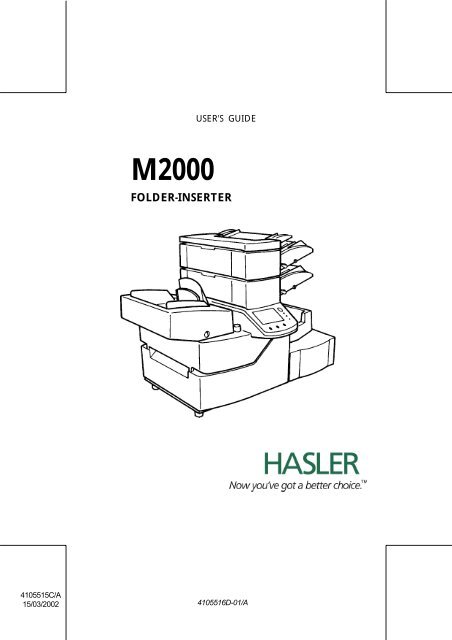 M2000: Operating Guide - Hasler Inc.