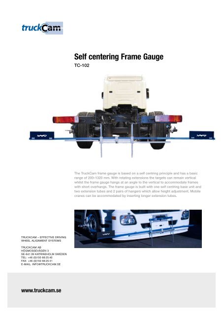 Self centering Frame Gauge - TruckCam AB - Wheel Alignment at its ...