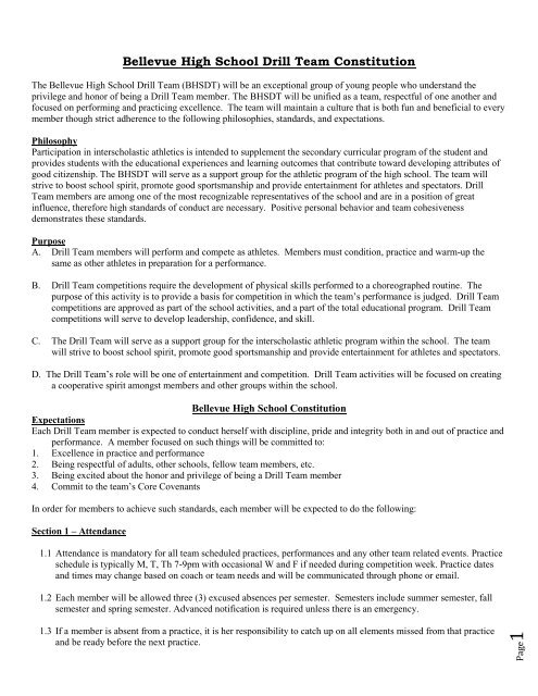 Drill Tryout Packet - Bellevue School District