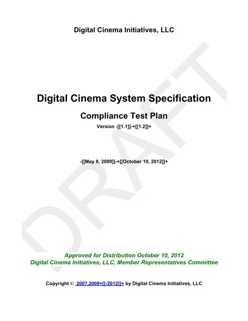 Compliance Test Plan - Digital Cinema Initiatives