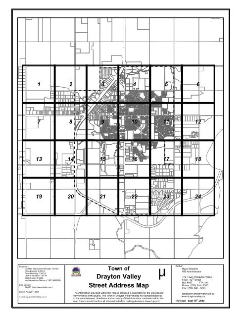 Drayton Valley Street Address Map - Town of Drayton Valley