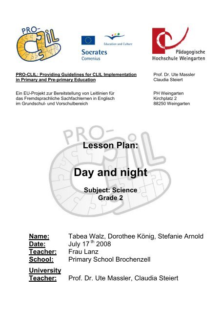 Day and night Subject: Science Grade 2 Name