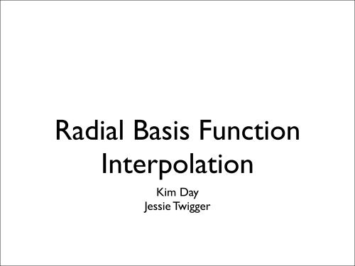 Radial Basis Function Interpolation Ch3