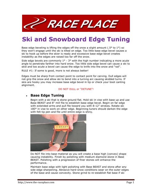 Ski and Snowboard Edge Tuning