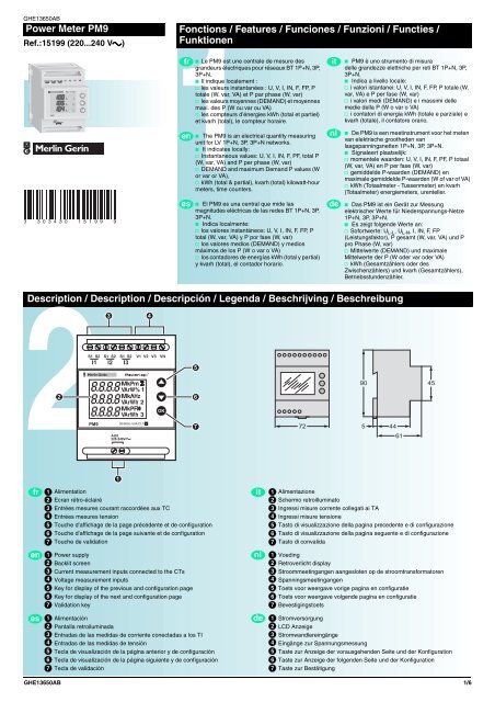 Power Meter PM9 Fonctions / Features ... - Schneider Electric