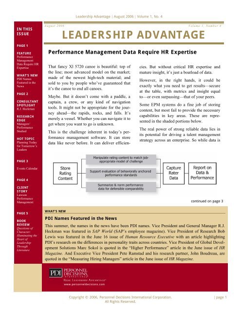 LEADERSHIP ADVANTAGE - PDI Ninth House