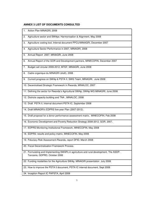 Annex 3 List Documents.pdf - Partnership to Cut Hunger and ...