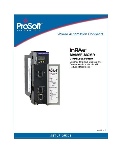 MVI56E-MCMR Set-Up Guide - ProSoft Technology