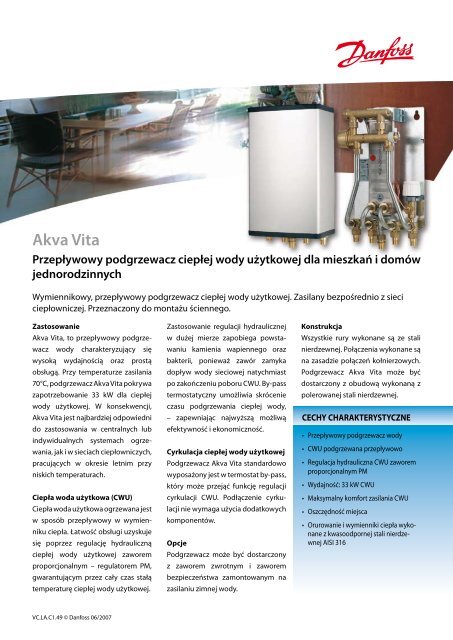 Akva Vita Przepływowy podgrzewacz ciepłej wody ... - Danfoss