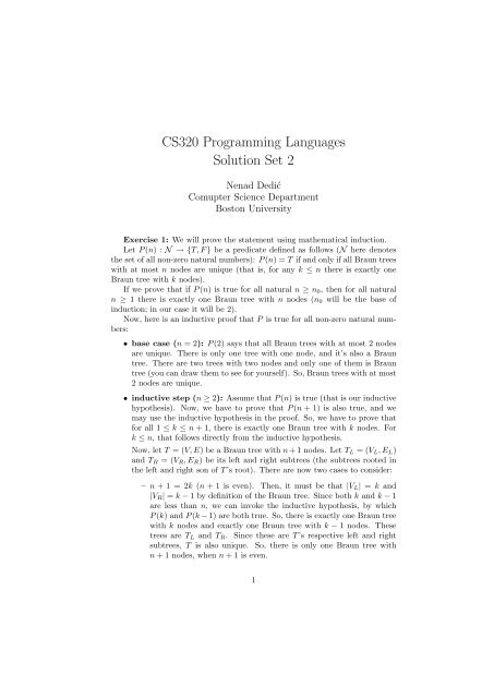 CS320 Programming Languages Solution Set 2 - Boston University