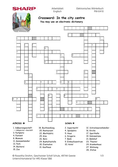 Crossword: In the city centre