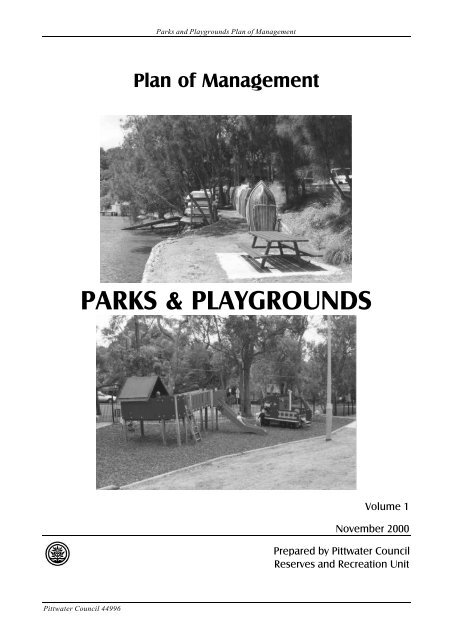 Plan of Management PARKS & PLAYGROUNDS - Pittwater Council