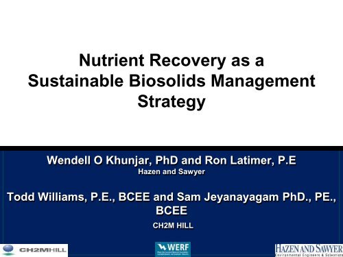 Nutrient Recovery as a Sustainable Biosolids Management Strategy