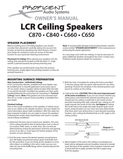 LCR Ceiling Speakers - Proficient Audio Systems