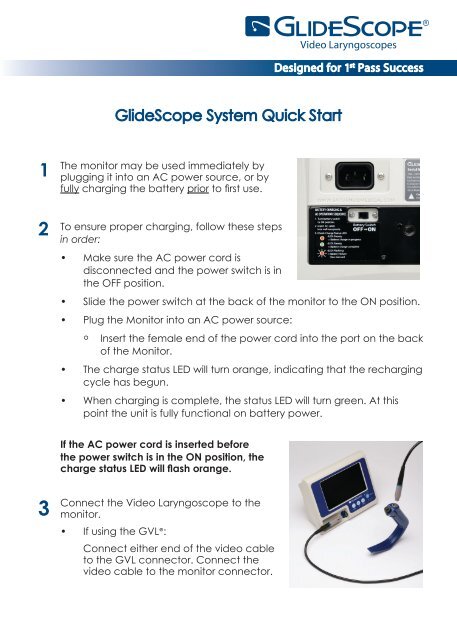 GlideScope System Quick Start - Verathon
