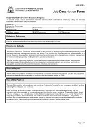 Job Description Form - Department of Corrective Services