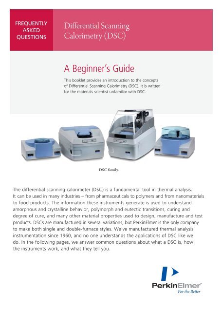 A Beginner's Guide to Differential Scanning Calorimetry DSC