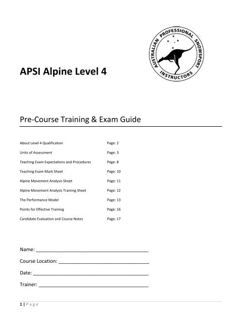 APSI Alpine Level 4