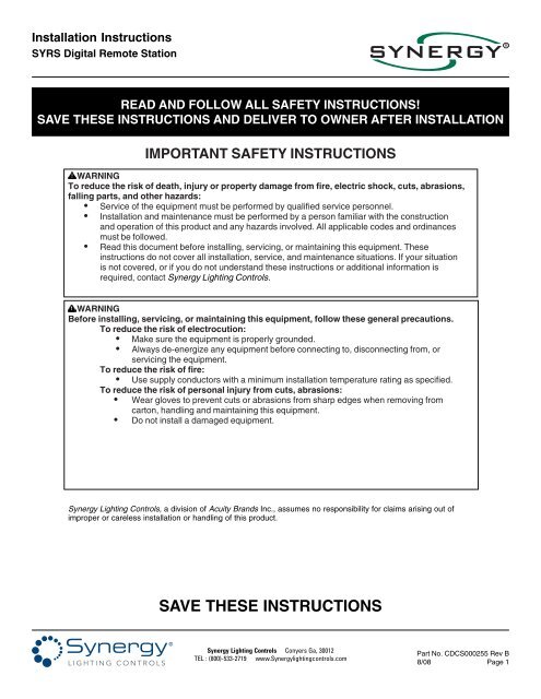 Lithonia Synergy Lighting Control Panel | Shelly Lighting