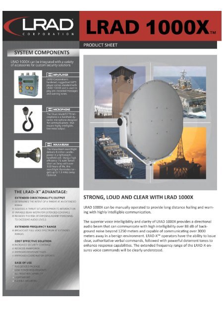 Long Range Acoustic Device (LRAD 1000X) - ST Electronics