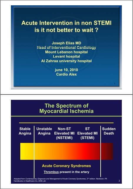 Acute Intervention in non STEMI is it not better to wait