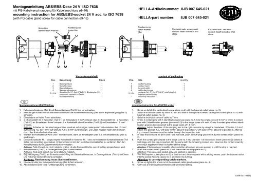 Montageanleitung ABS/EBS-Dose 24 V ISO 7638 mounting ...
