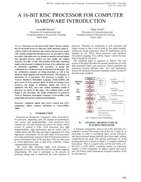 a 16-bit risc processor for computer hardware introduction