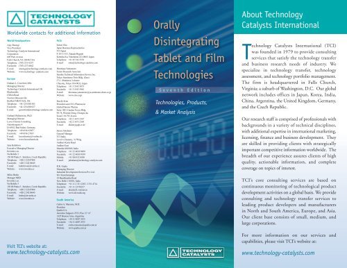 Brochure - Technology Catalysts International