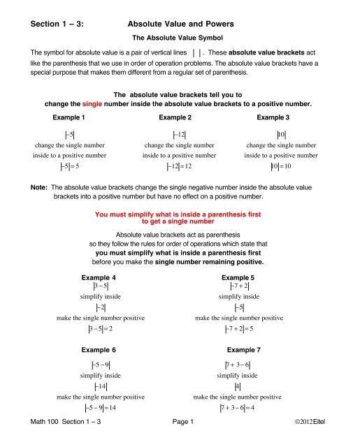 Absolute Value Symbol