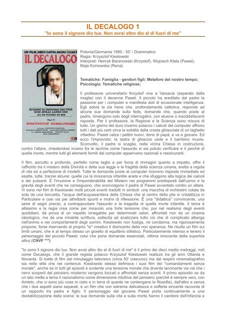 IL DECALOGO 1 - Webdiocesi