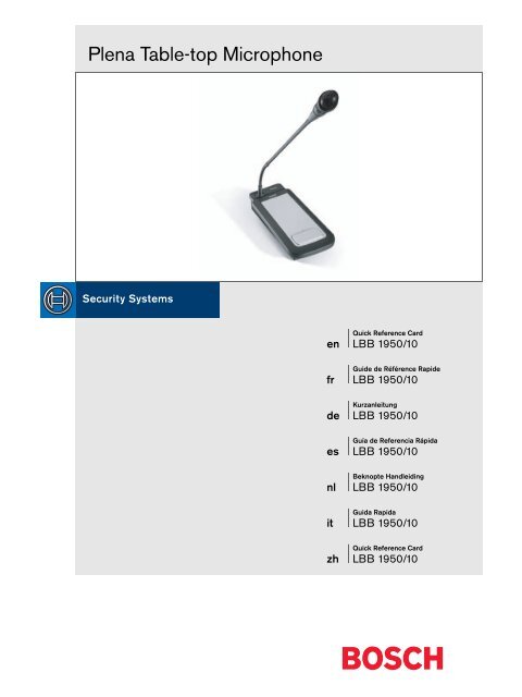Plena Table-top Microphone - Bosch Security Systems