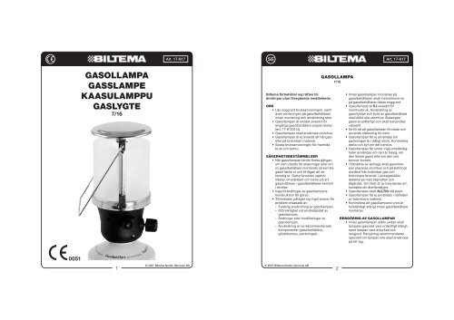GASOLLAMPA GASSLAMPE KAASULAMPPU GASLYGTE - Biltema