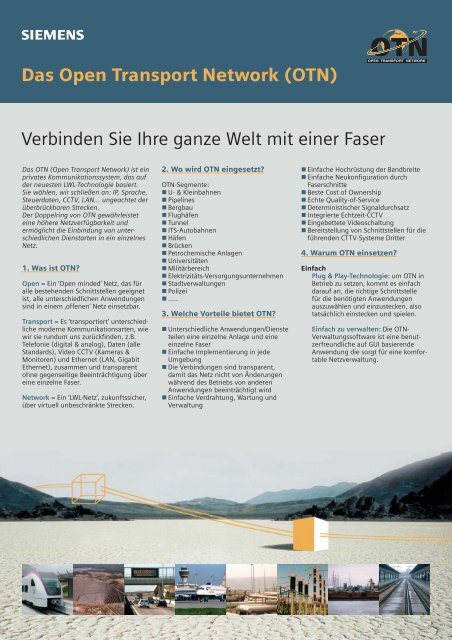 Das Open Transport Network (OTN) Verbinden Sie Ihre ganze Welt ...