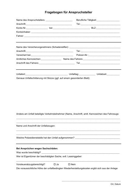 Big Direkt Unfallfragebogen