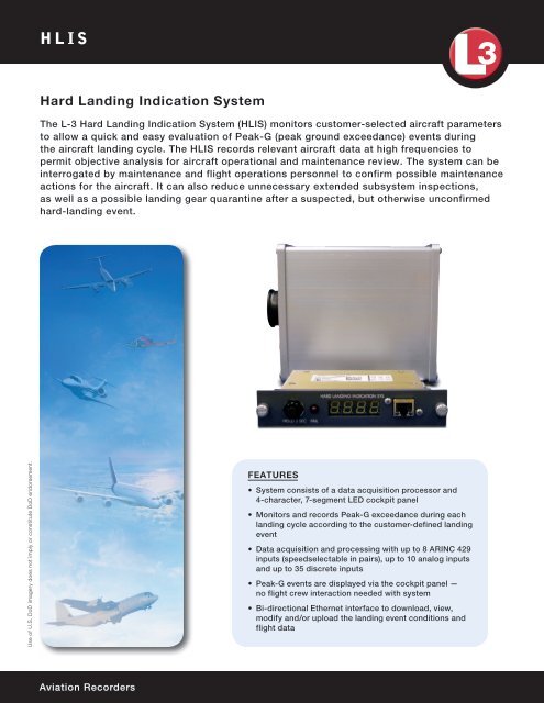 Hard Landing Indication System - L-3 Aviation Recorders