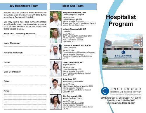 Hospitalist Program - Englewood Hospital and Medical Center