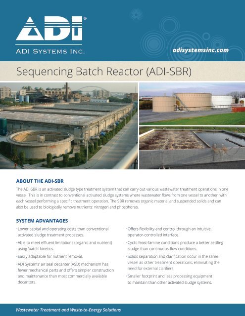 ADI-SBR (SEQUENCING BATCH REACTOR) - ADI Systems Inc.
