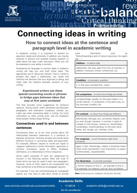 Connecting ideas in writing