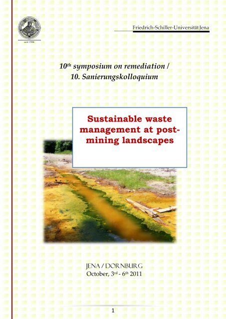 Sustainable waste management at post- mining landscapes