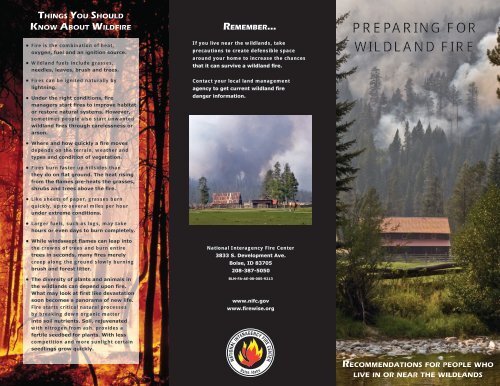 NIFC Preparing For Wildland Fire Brochure (PDF)