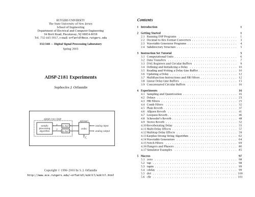 ADSP-2181 Experiments