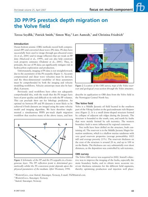 D PP/PS prestack depth migration on the Volve field