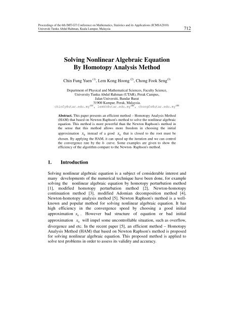 Solving Nonlinear Algebraic Equation By Homotopy Analysis Method Solving Nonlinear Algebraic Equation By Homotopy Analysis Method