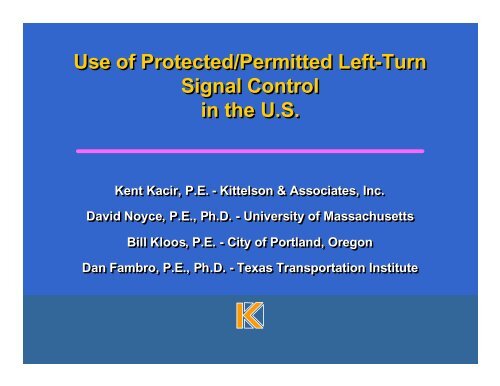 Use of Protected/Permitted Left-Turn Signal Control in the U.S. Use ...