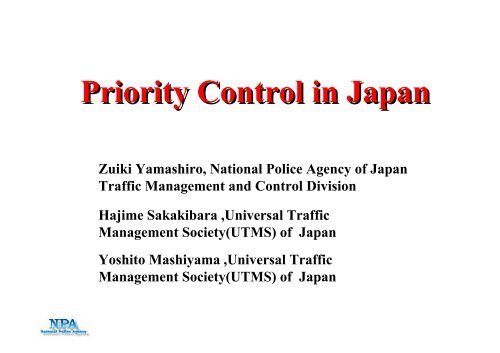 Priority Control in Japan - Traffic Signal Systems Committee