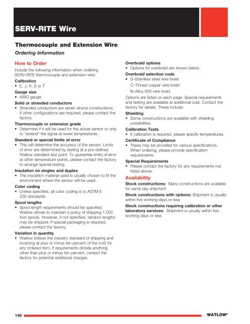 SERV-RITE Wire Thermocoup